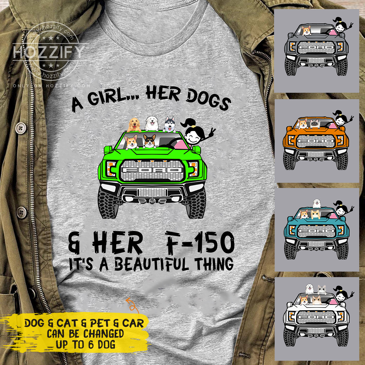Pet dog cat a girl her pet her dog her cat her ford f-150 personalized ...